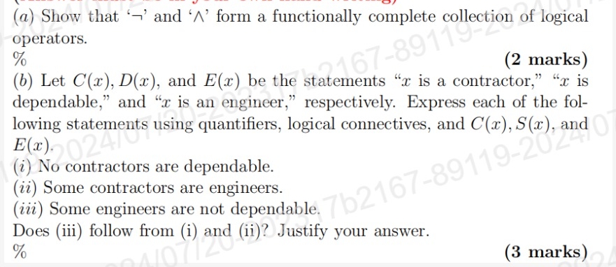 Solved (a) ﻿Show that ' ﻿not ' ﻿and ' ??? ' ﻿form a | Chegg.com