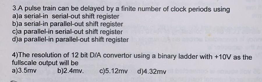 Solved 3.A pulse train can be delayed by a finite number of | Chegg.com