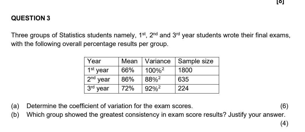 Solved Three groups of Statistics students namely, 1st ,2nd | Chegg.com
