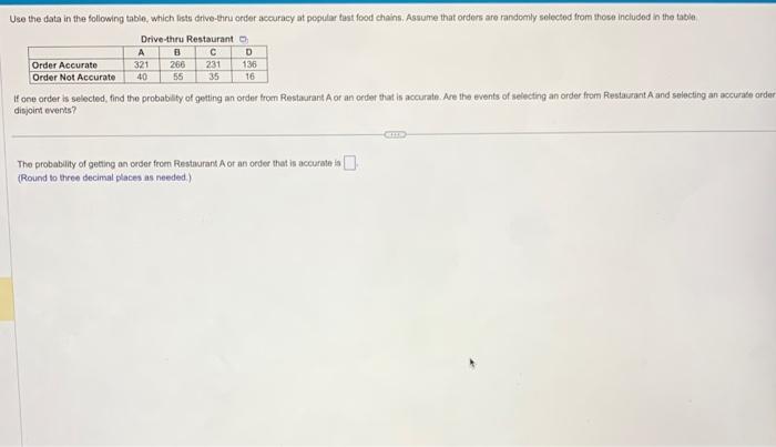 Solved Use the data in the following tabie, which lists | Chegg.com