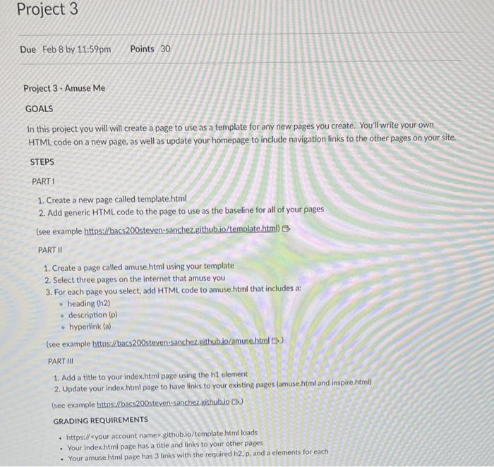 Solved Project 3 - Amuse Me GOALS In this project you will | Chegg.com