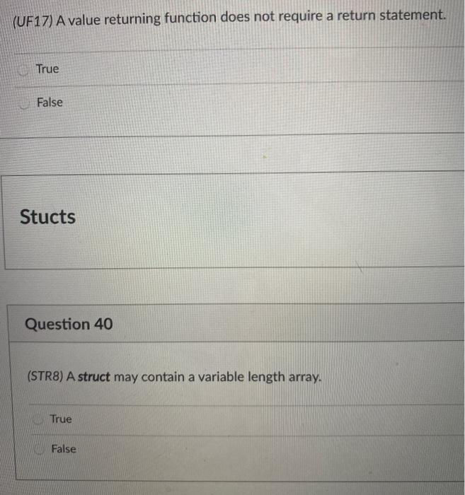 Solved (STR11) A function may return a value of type struct. | Chegg.com