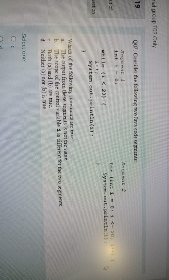 Solved rial group TO2 Only 19 Q07: Consider the following | Chegg.com