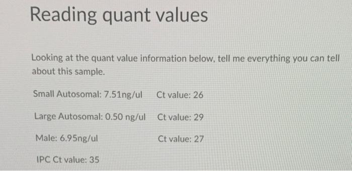 Reading quant values Looking at the quant value | Chegg.com