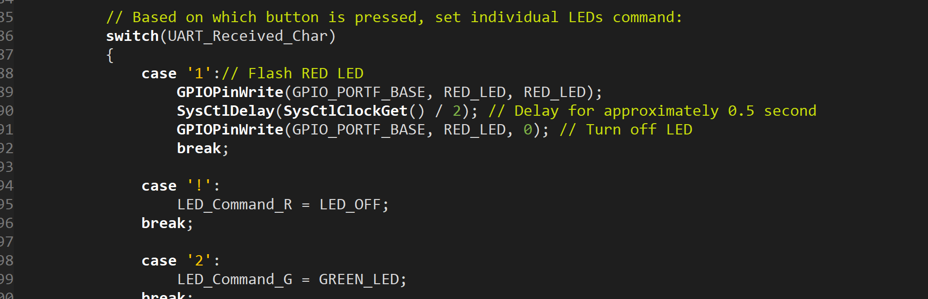 Solved How do I implement a simple timer to make the LED | Chegg.com
