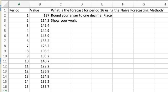 Solved \begin{tabular}{|c|r|r|r|c|c|c|} \hline & A & | Chegg.com
