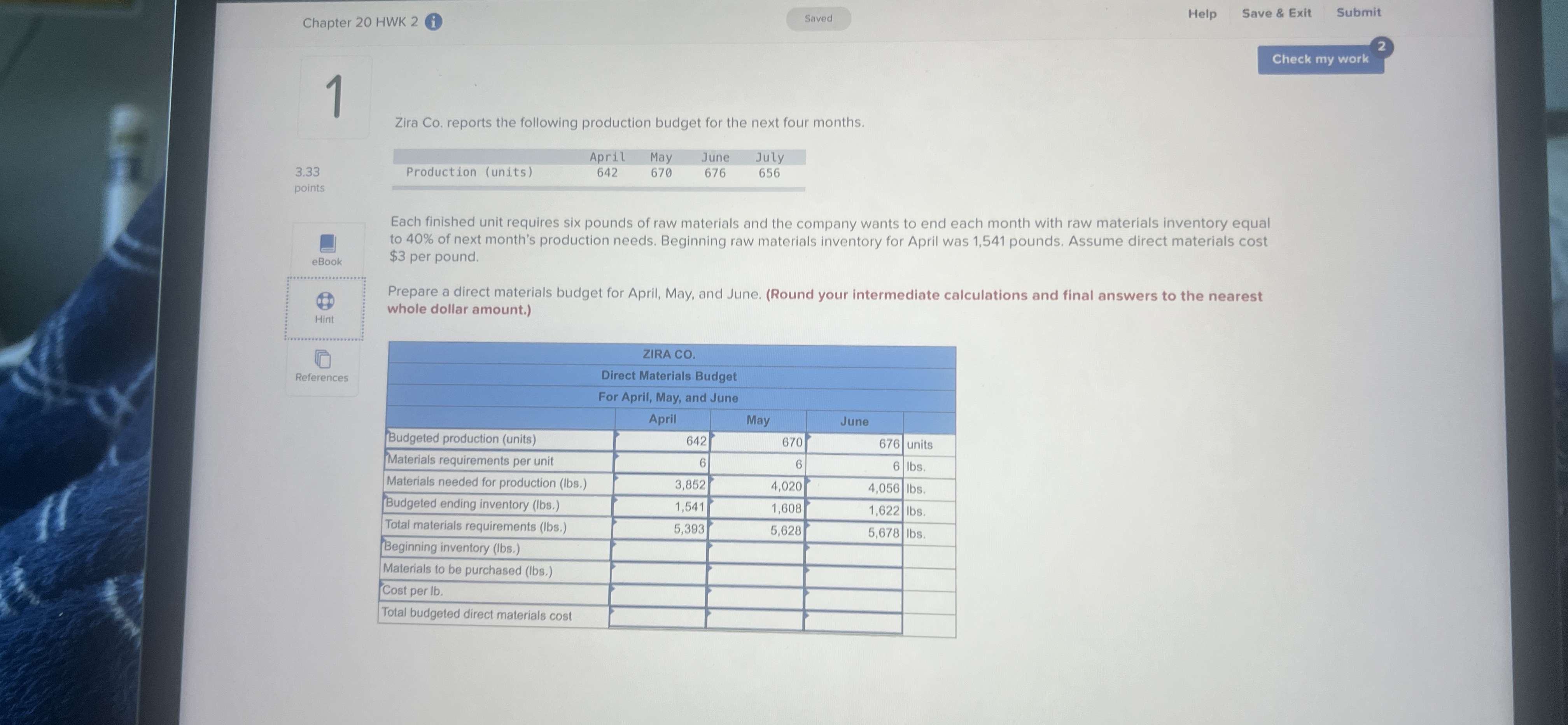 Solved Chapter 20 ﻿HWK 2SavedHelpSave & | Chegg.com