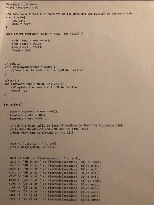 Solved #include using namespace std; //a node in a linked | Chegg.com