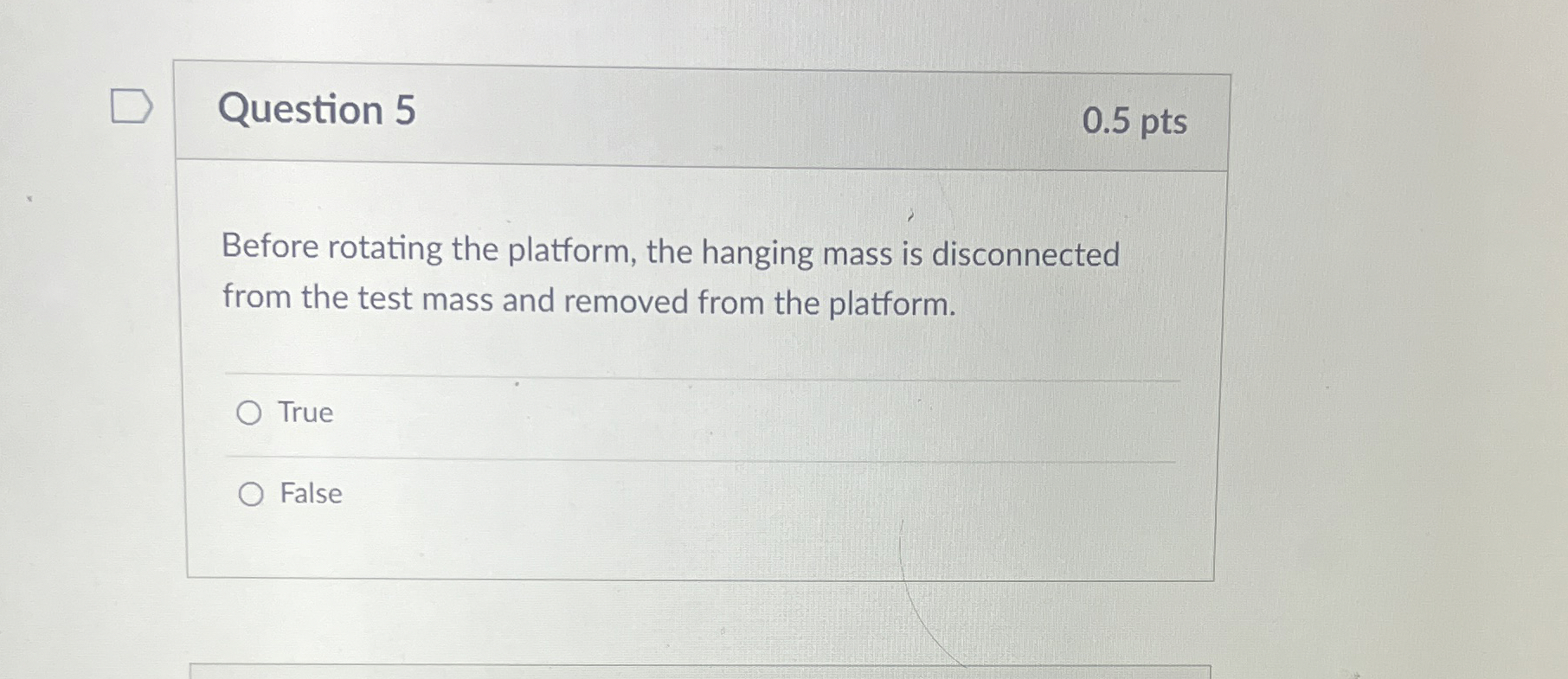 Solved Question 50.5 ﻿ptsBefore rotating the platform, the | Chegg.com
