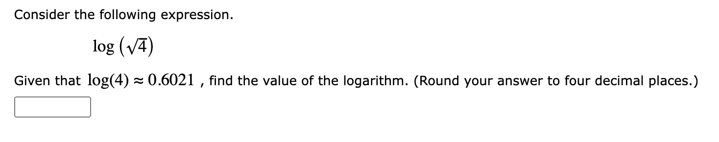 Solved Consider the following expression.log(42)Given that | Chegg.com