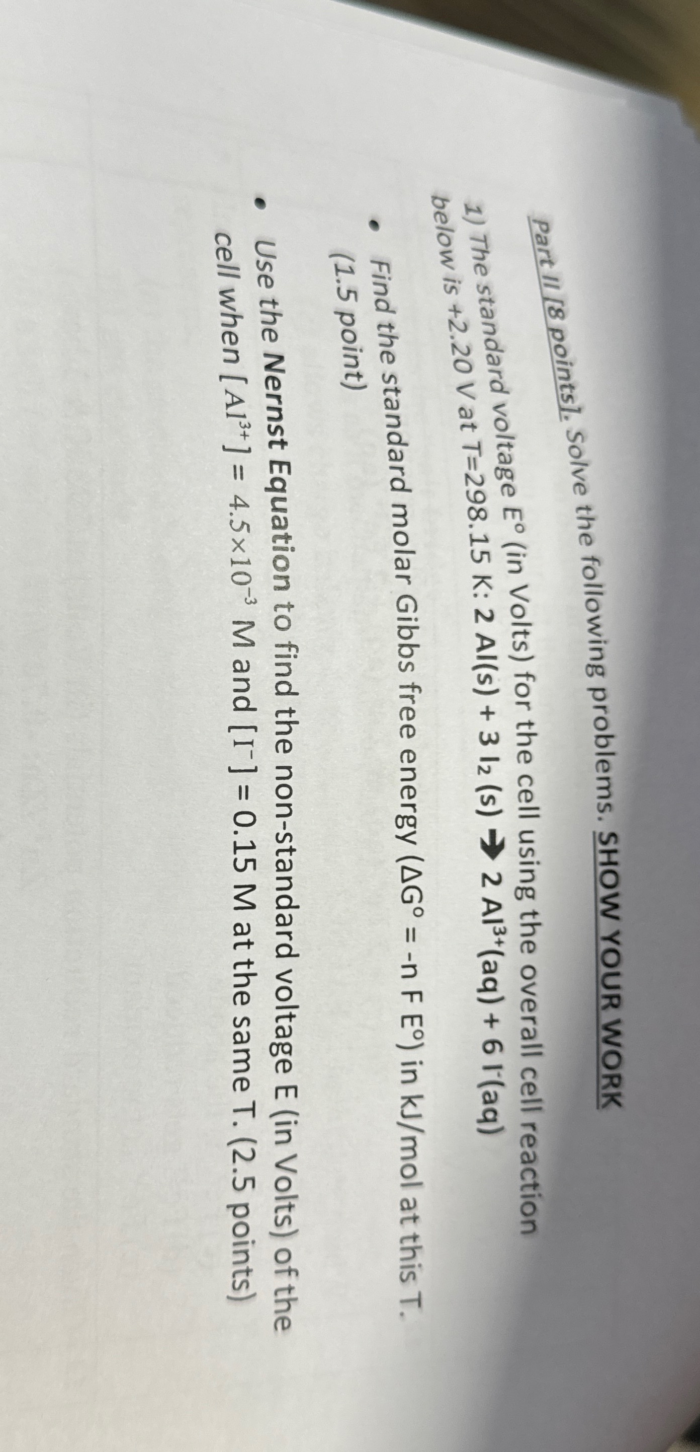 Solved Part 11 [ 8 ﻿points]. ﻿Solve the following problems. | Chegg.com