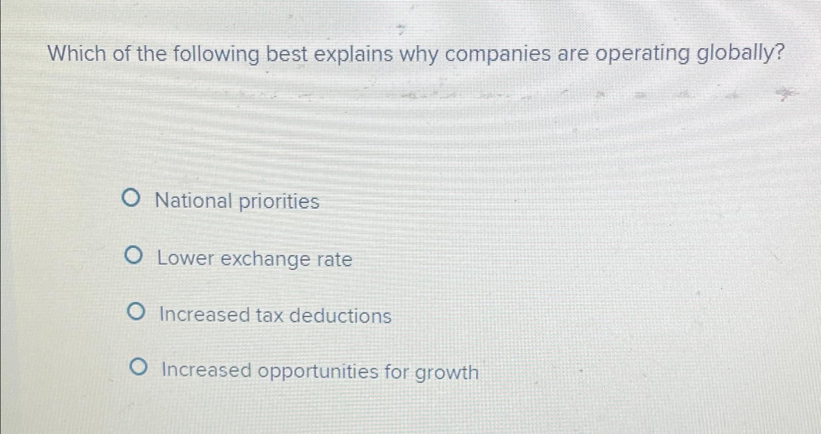 Solved Which of the following best explains why companies | Chegg.com