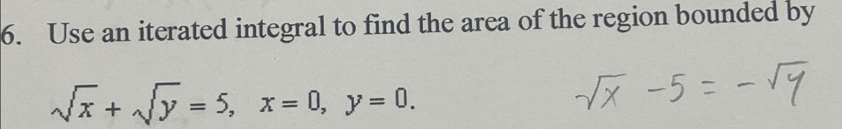 Solved Use an iterated integral to find the area of the | Chegg.com