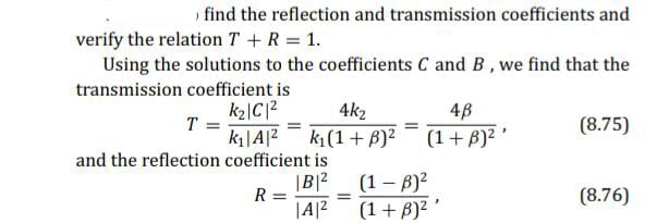 Solved , ﻿find the reflection and transmission coefficients | Chegg.com
