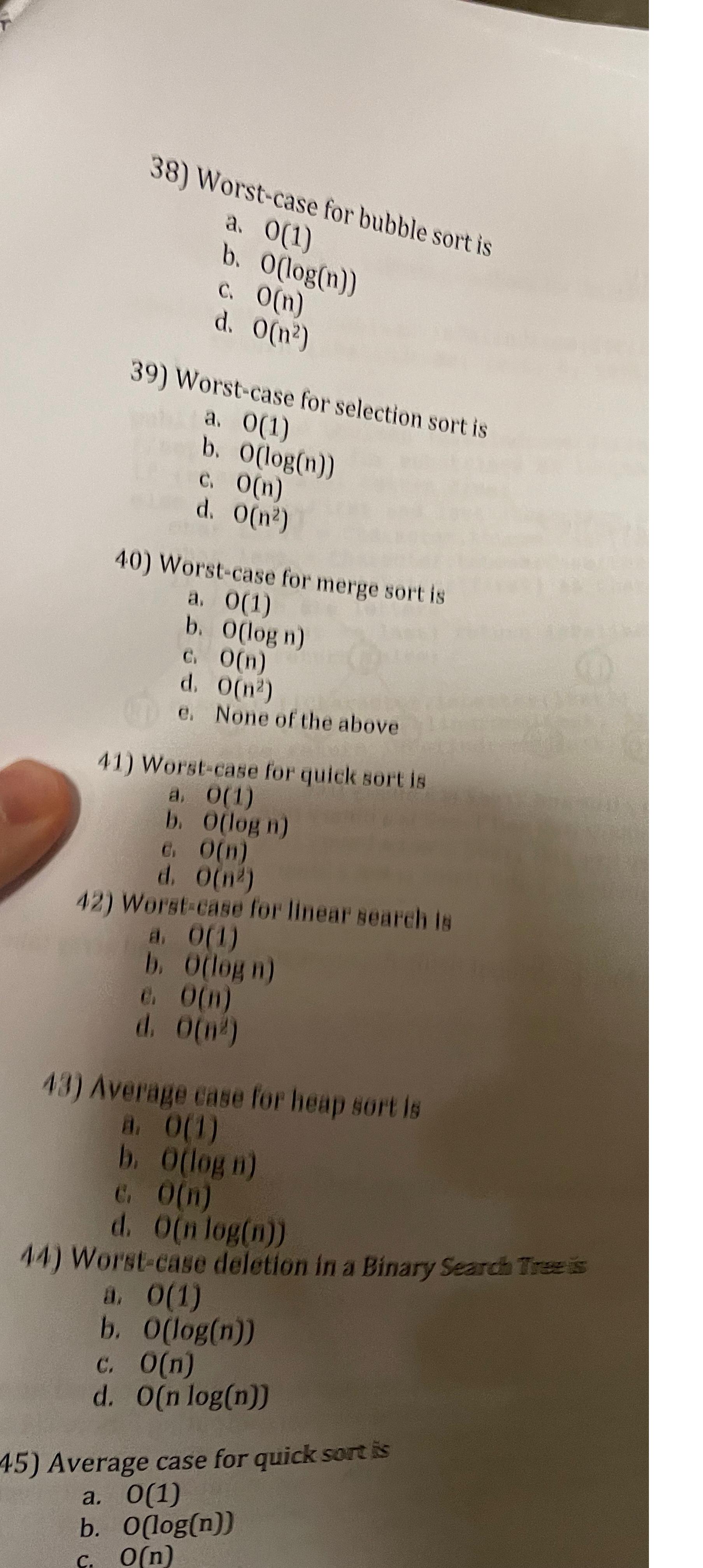 Solved Worst-case for bubble sort | Chegg.com