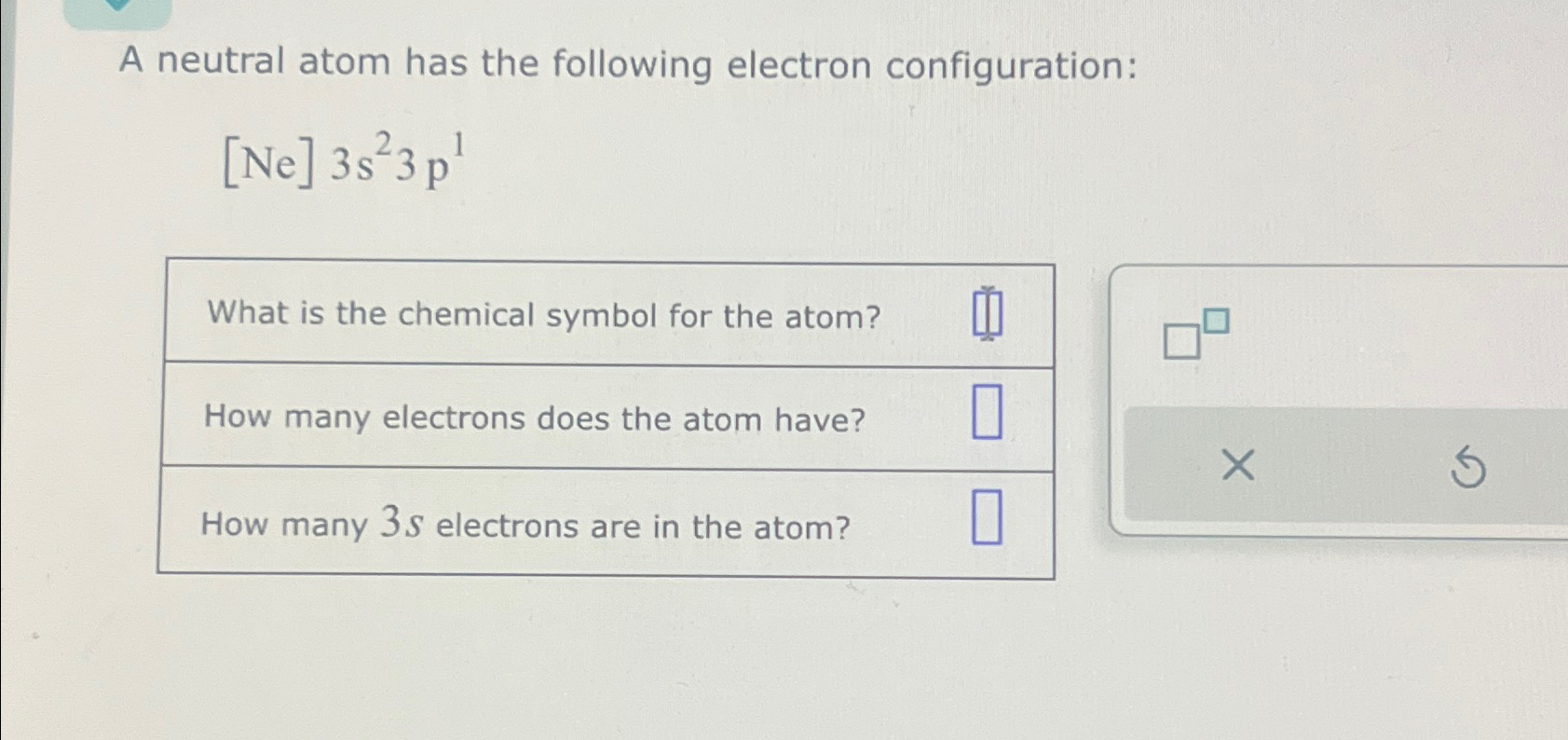 Solved A neutral atom has the following electron | Chegg.com