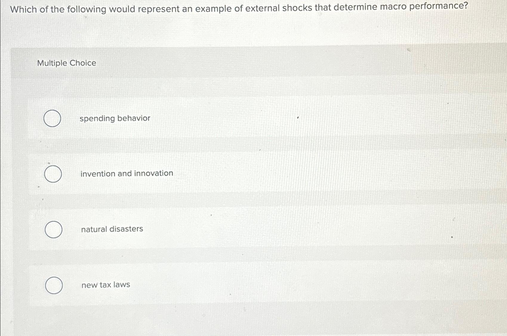 Solved Which of the following would represent an example of | Chegg.com