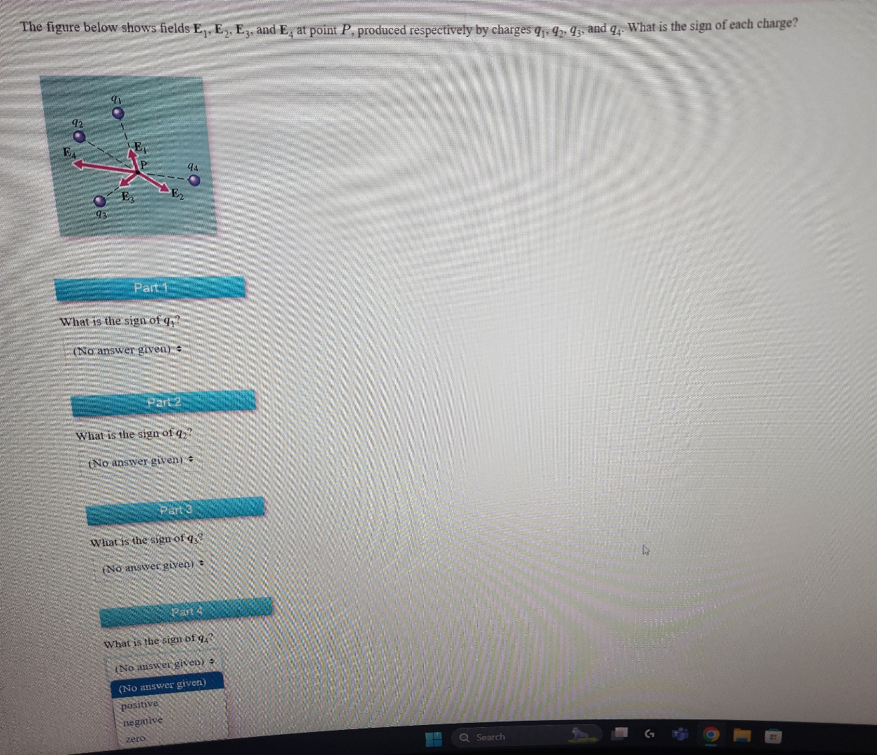 Solved The figure below shows fields E1,E2,E3, ﻿and E4 ﻿at | Chegg.com