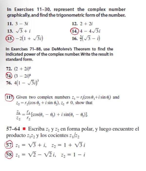 Solved In Exercises 11-30, represent the complex number | Chegg.com