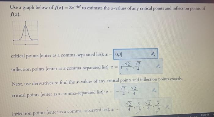 Solved Use a graph below of f(x) = 3e f(a). to estimate the | Chegg.com