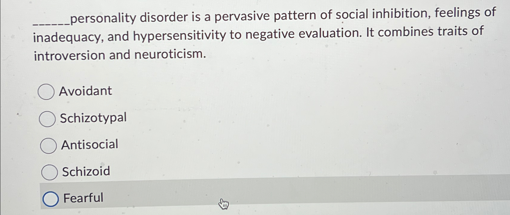 Solved q, ﻿personality disorder is a pervasive pattern of | Chegg.com