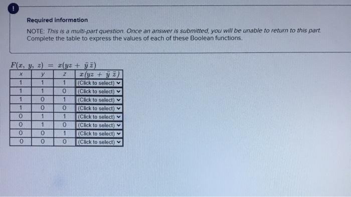 Solved Required information NOTE This is a multi-part | Chegg.com