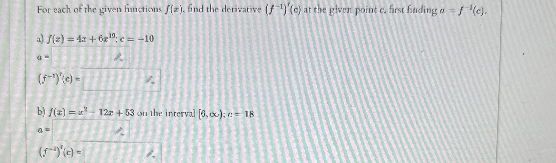 Solved For each of the given functions f(x), ﻿find the | Chegg.com