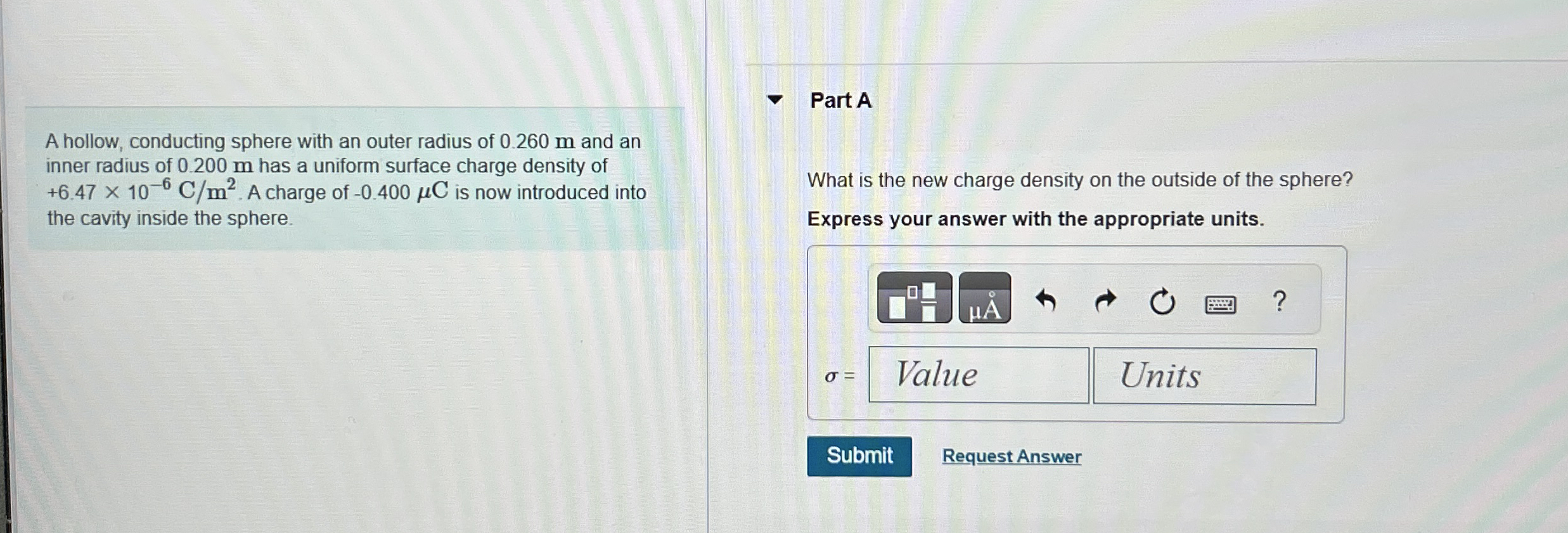 Solved Part AA hollow, conducting sphere with an outer | Chegg.com