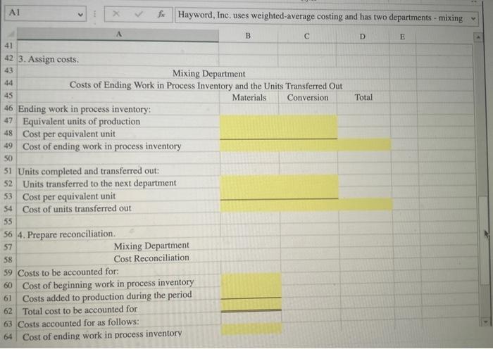 Solved Excel SIM: Process Costing using the Weighted-Average | Chegg.com Solved Excel SIM: Process Costing using the Weighted-Average | Chegg.com