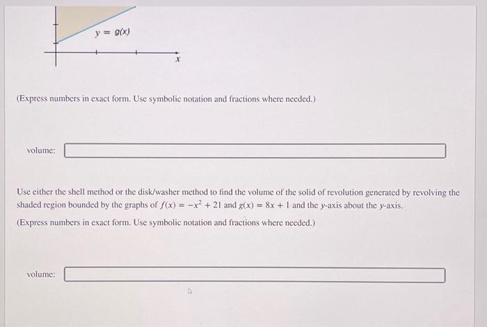 Solved Use either the shell method or the disk/washer method | Chegg.com