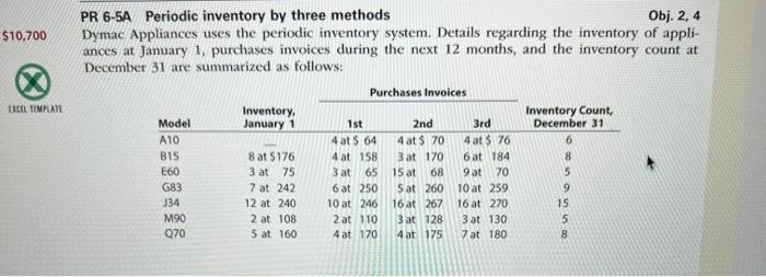 Solved PR 6-5A Periodic inventory by three methods Obj. 2, 4 | Chegg.com