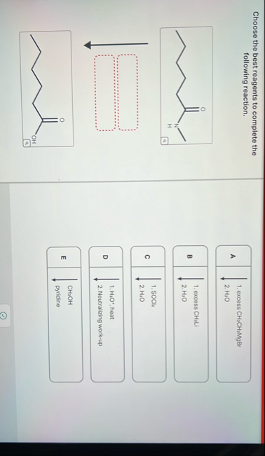 Solved Choose the best reagents to complete the following | Chegg.com