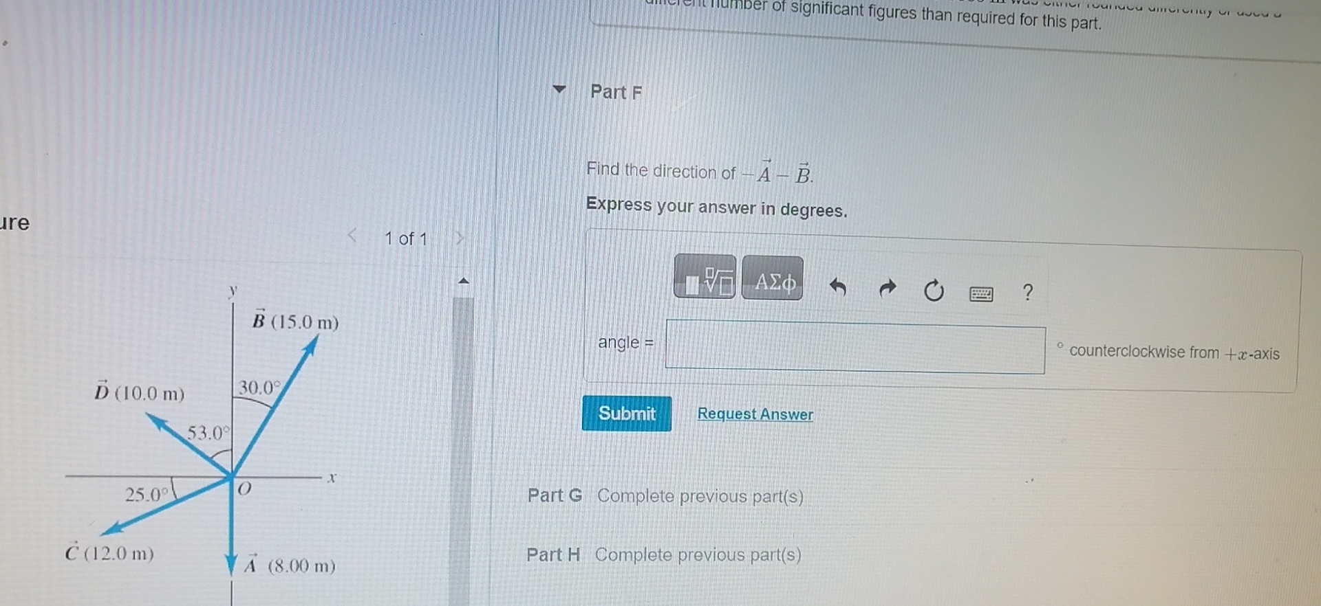 Solved Qué ﻿significa esto Part FFind the direction of | Chegg.com