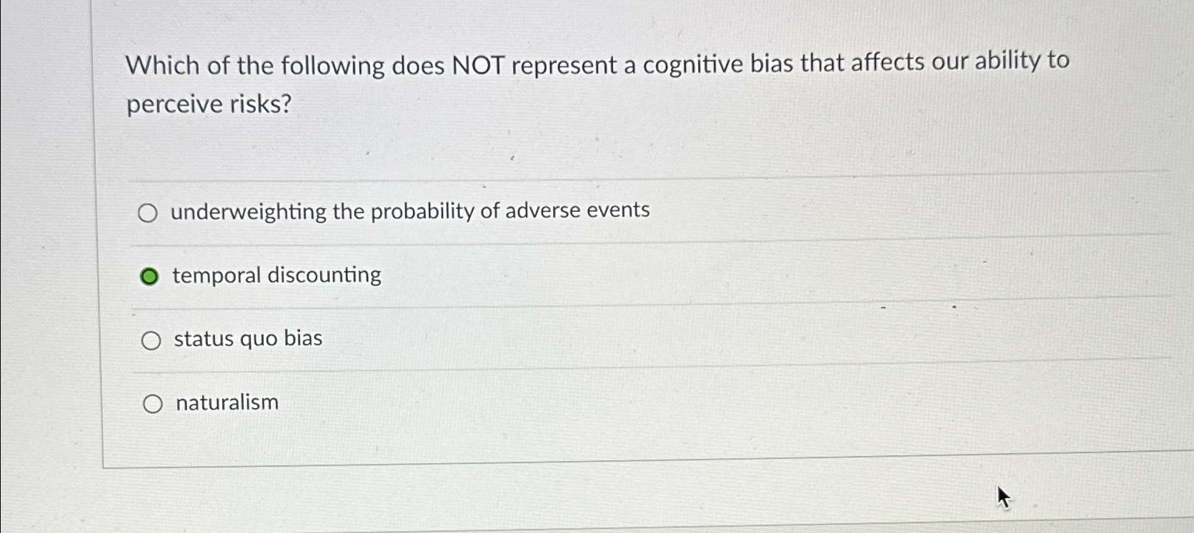 Solved Which of the following does NOT represent a cognitive | Chegg.com