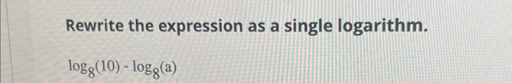 Solved Rewrite the expression as a single | Chegg.com