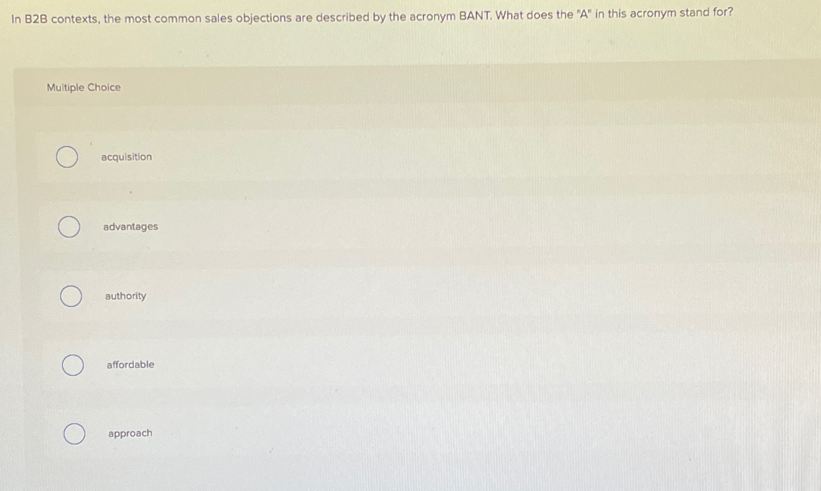 Solved In B2B contexts, the most common sales objections are | Chegg.com
