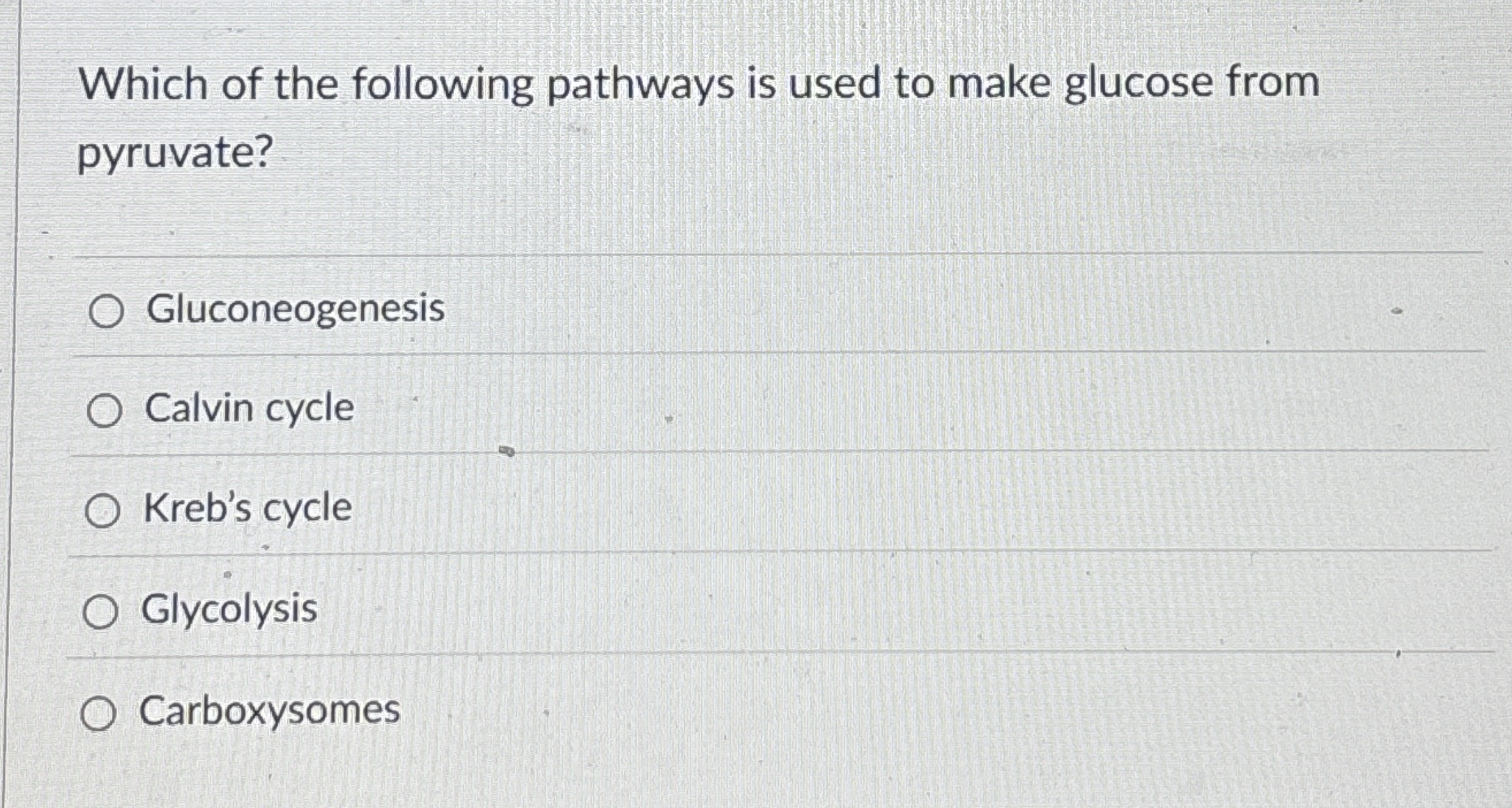 Solved Which of the following pathways is used to make | Chegg.com