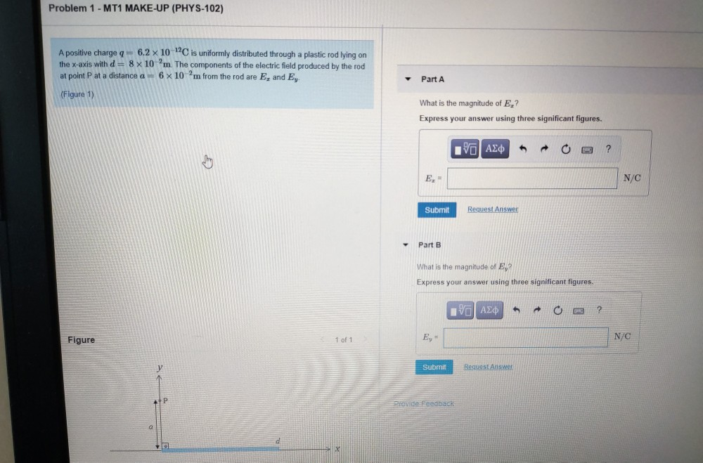 Solved Problem 1 - MT1 MAKE-UP (PHYS-102) A positive charge | Chegg.com