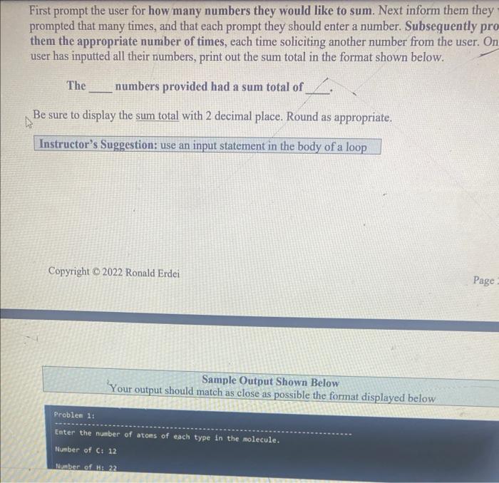 Solved Purpose Coding Exercise Designed To Reinforce Basic 7380