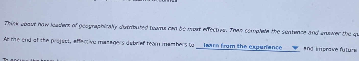 Solved Think about how leaders of geographically distributed | Chegg.com