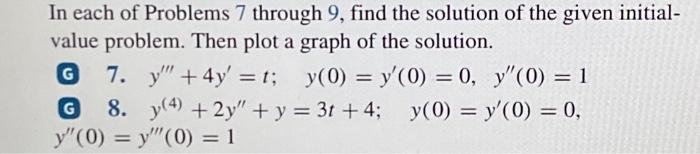 Solved In each of Problems 7 through 9, find the solution of | Chegg.com
