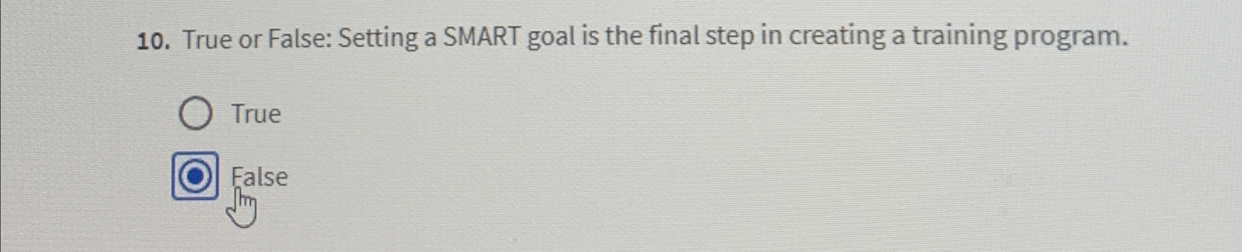 Solved True or False: Setting a SMART goal is the final step | Chegg.com