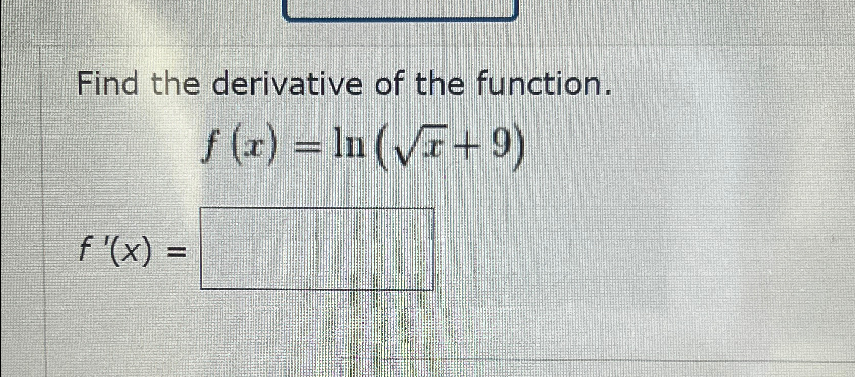 Solved Find the derivative of the | Chegg.com