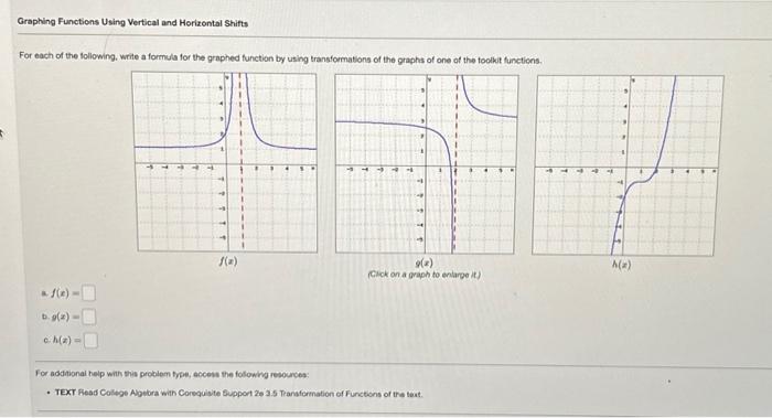 Solved Graphing Functions Using Vertical and Horixontal | Chegg.com