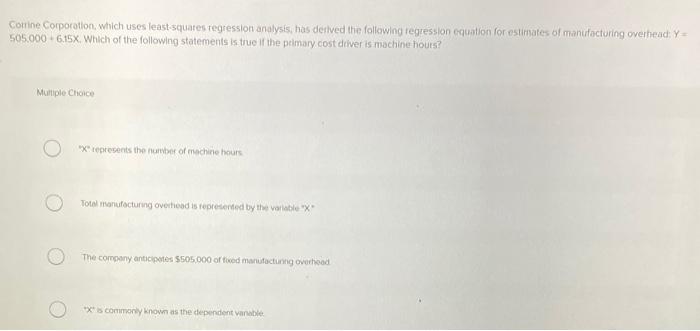 Solved Cotine Corporation, which uses least squates | Chegg.com