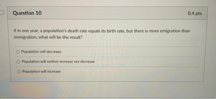 Solved If in one year, a population's death rate equals its | Chegg.com