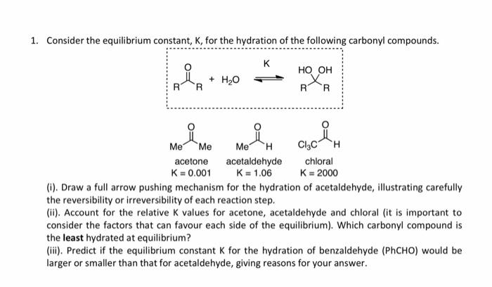 Solved Consider the equilibrium constant, K, for the | Chegg.com