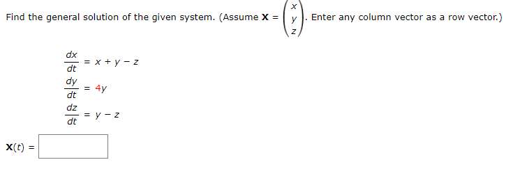 Solved Find the general solution of the given system. | Chegg.com