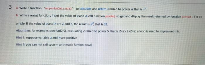 Solved 1 Write a function int findMin(int x, int y) to | Chegg.com
