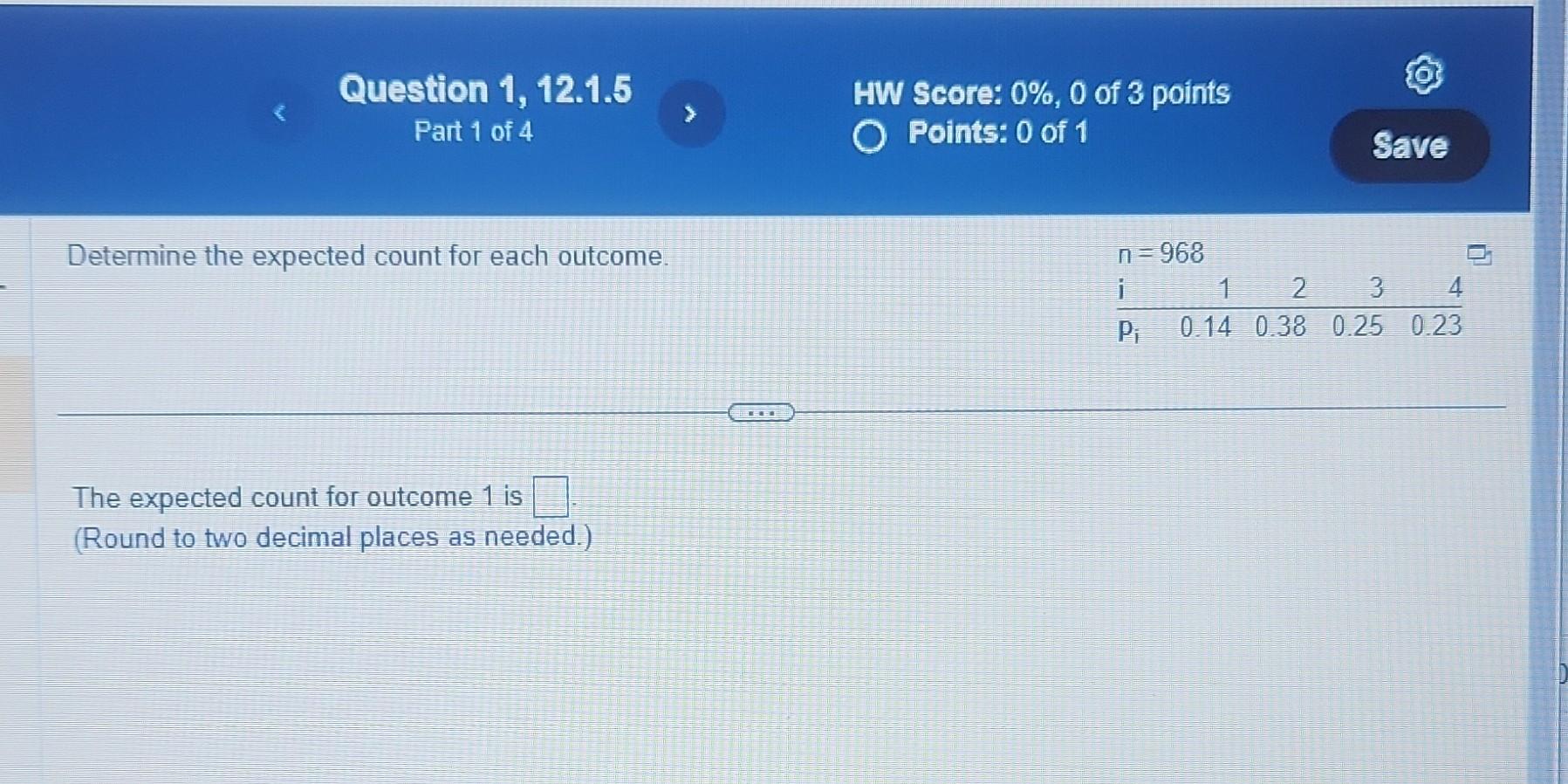Determine the expected count for each outcome. | Chegg.com